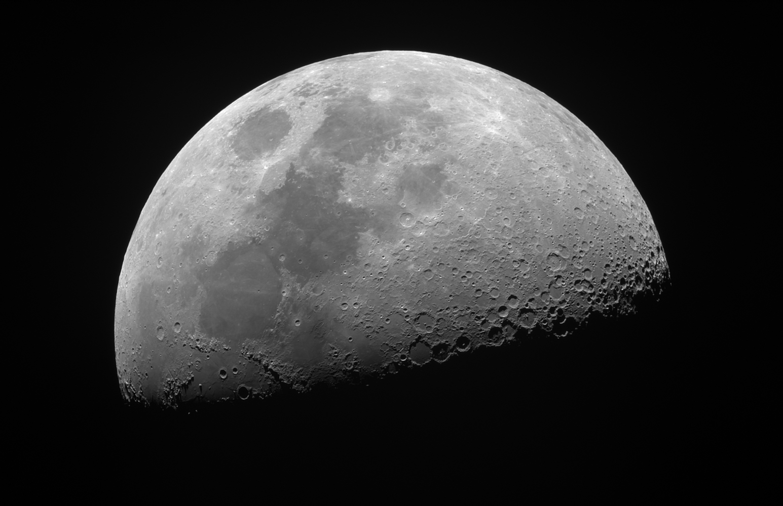 Waxing Cresenct Moon in H-Alpha